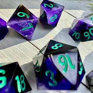 Purple and Teal, Advantage Dice Set With Matching Potion Bottle ...