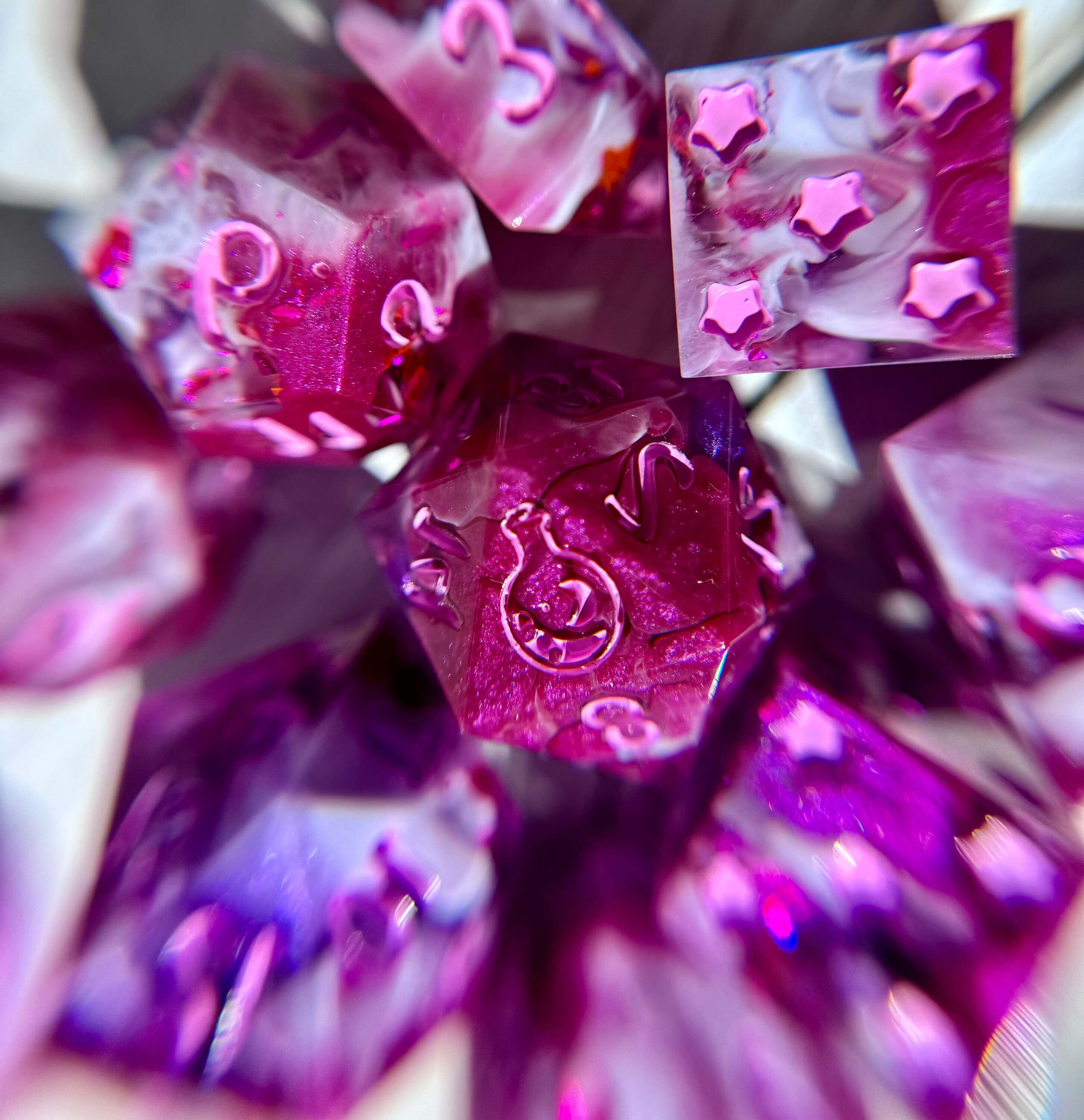 Pink and Purple, Advantage Dice Set With Matching Potion Bottle Enhance ...