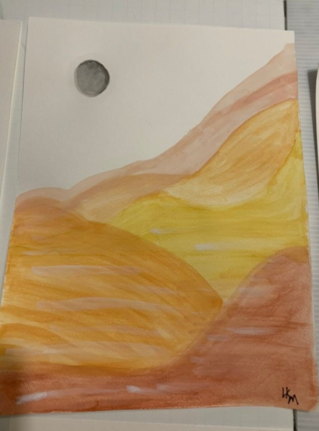 Unframed, 9x12, on Paper, moonscape Water Color Painting That is ...