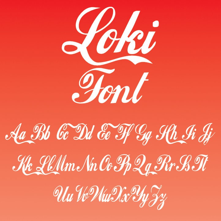 LOKI FONT Digital Letras descargables Números de alfabeto Fuente ...
