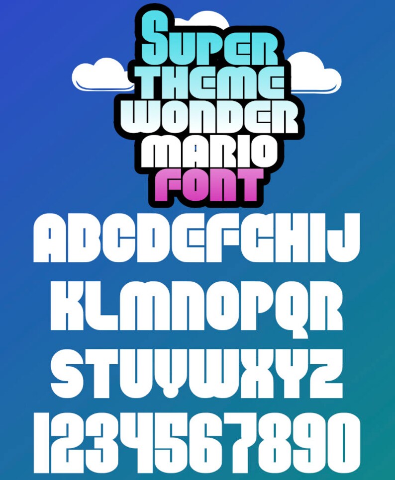 Super Mario Font Bundle Mario Alphabet Super Mario Wonder Font Mario ...