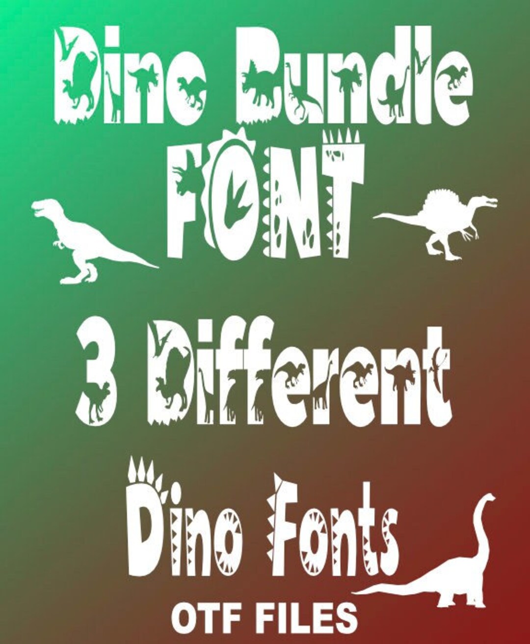 Dinosaur Font Bundle Alphabet Font Dinosaur Letters OTF FILE Dinosaur ...