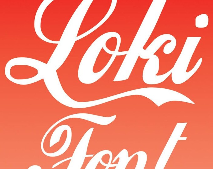LOKI FONT Digital Downloadable Font Letters Alphabet Numbers Cursive ...