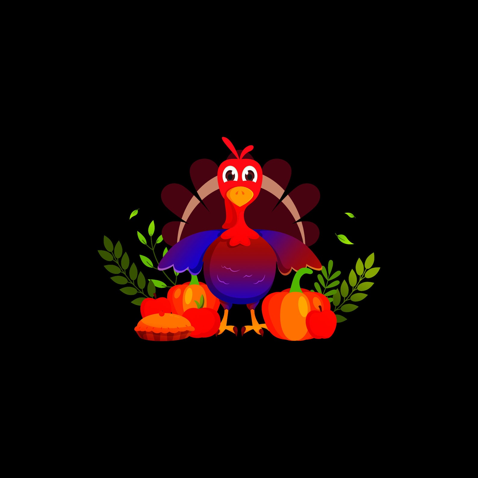 Happy Thanksgiving TEXT Vector Graphic SVG File Thanksgiving Turkey ...