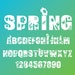 Spring Font Digital Downloadable Font Letters Alphabet and Numbers ...