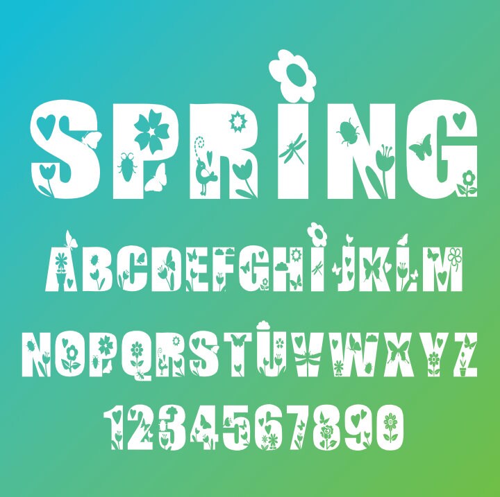Spring Font Digital Downloadable Font Letters Alphabet and - Etsy Canada