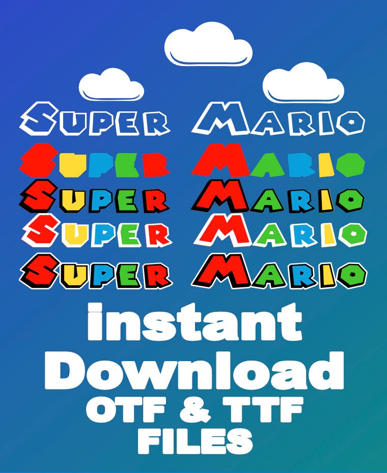 Super Mario Font Bundle Mario Alphabet Super Mario Wonder Font Mario ...