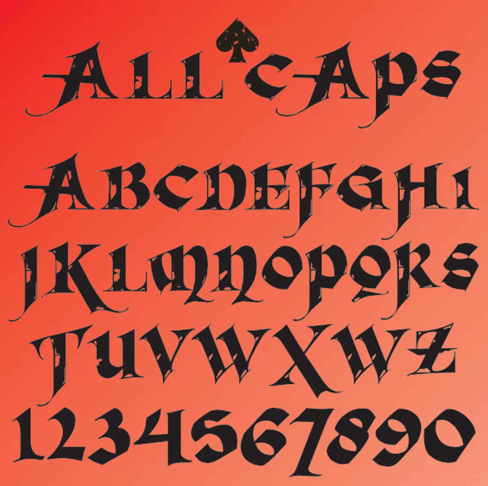 Black Jack Font Digital Downloadable Font 26 Letters Alphabet Bold ...