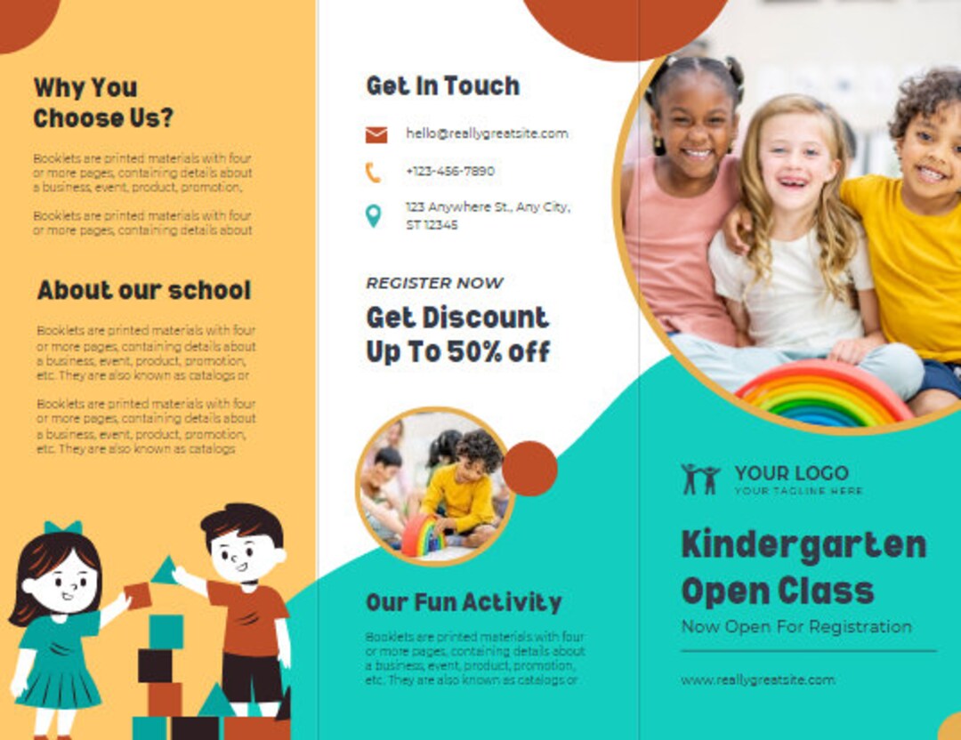 Editable Childcare Program Brochure Template Daycare Brochure Etsy