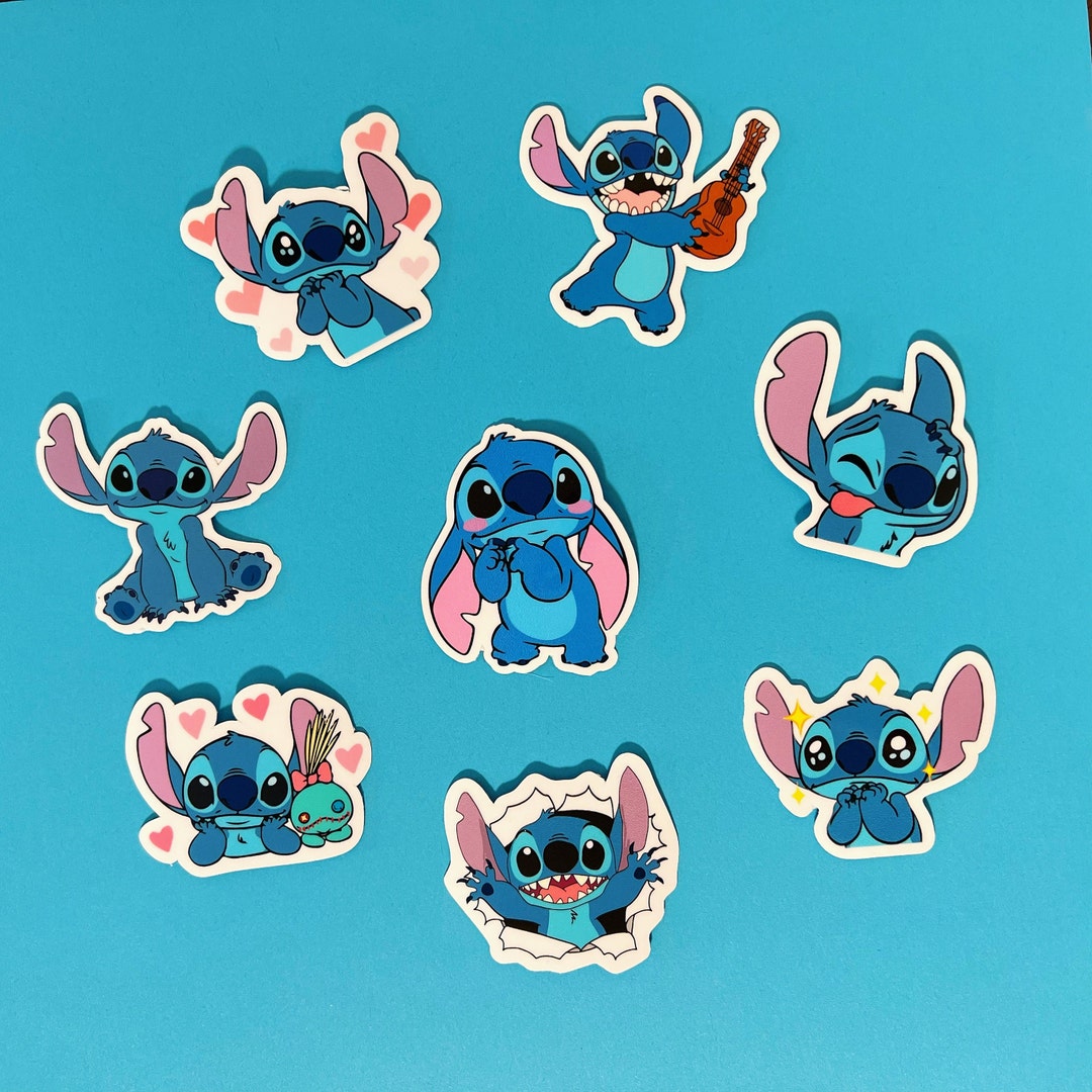 Inspired Stitch Disney Themed Pack of 8 Stickers Lilo & - Etsy