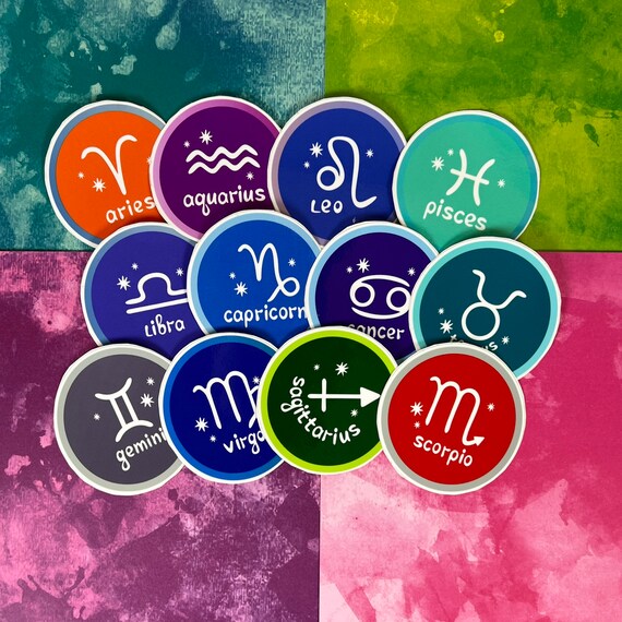 Zodiac Sign Stickers Astrology High Quality Durable Stickers - Etsy