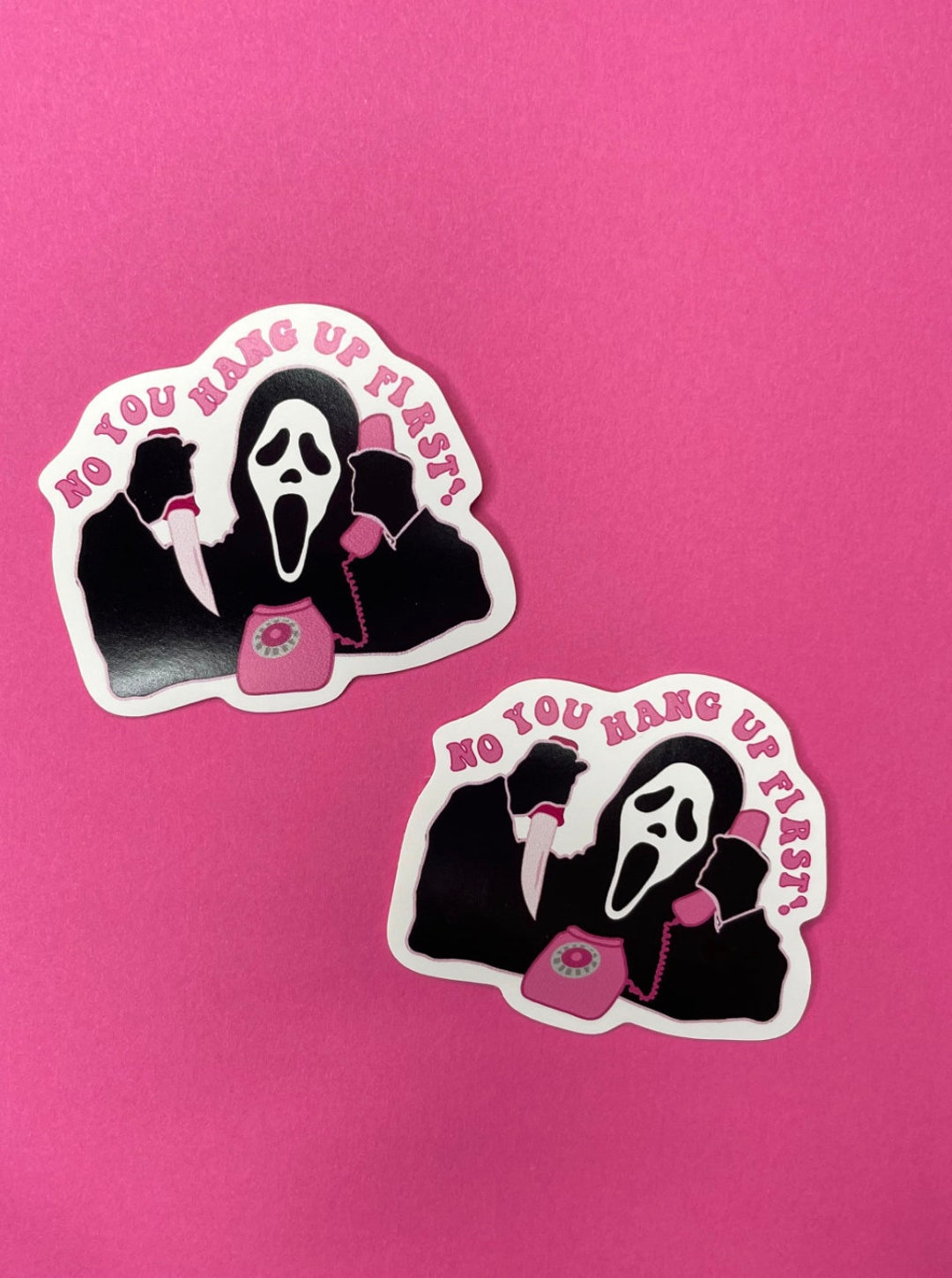 Cute Funny Scream Movie Inspired Ghost Face Sticker Cute and Pink no ...