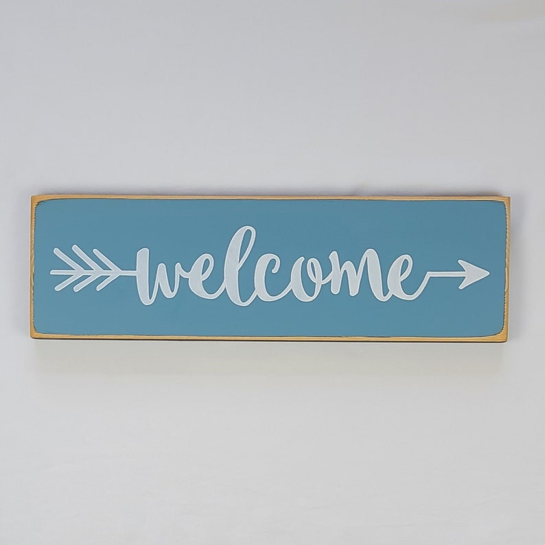 Welcome Arrow Decorative Wooden Sign - Etsy