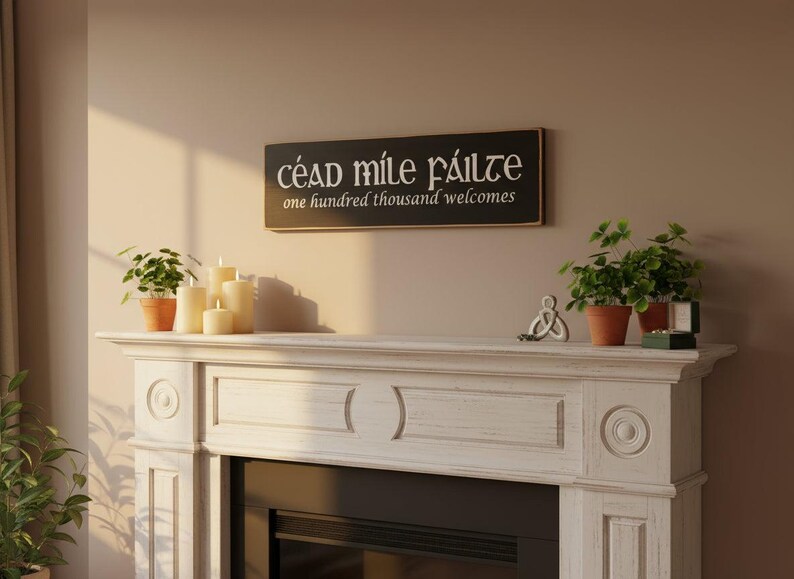 Cead Mile Failte Wooden Sign - Irish Welcome Decor - Etsy
