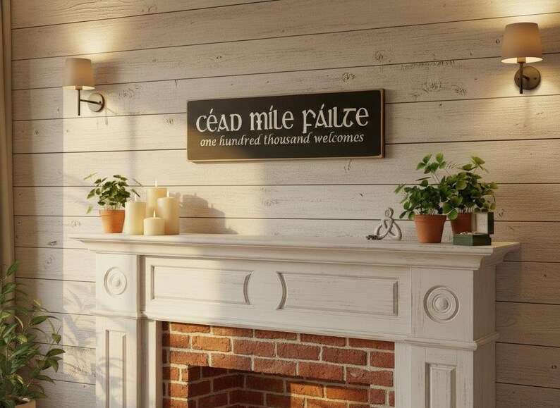 Cead Mile Failte Wooden Sign - Irish Welcome Decor - Etsy