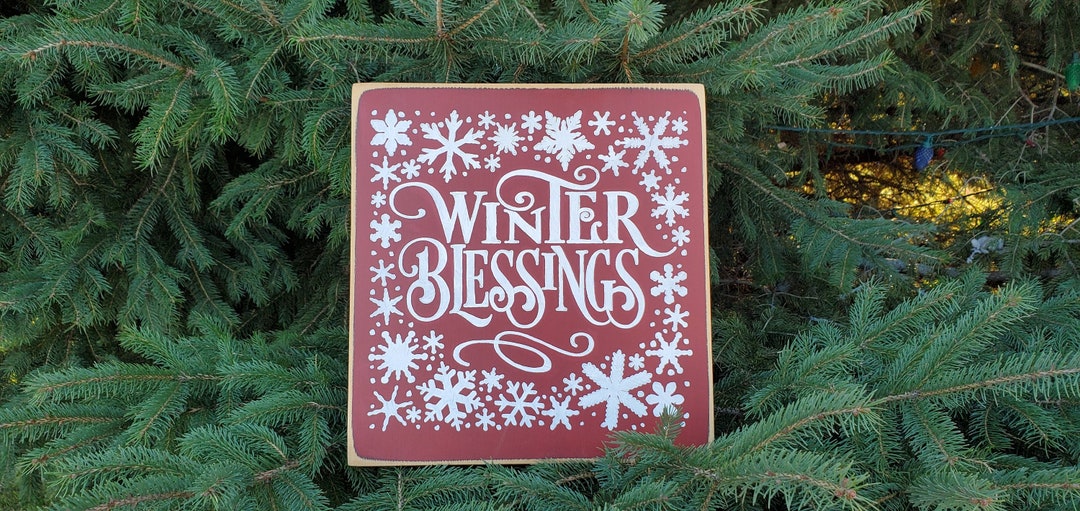 Winter Blessings Sign, Snowflake Decor, 12x12 - Etsy