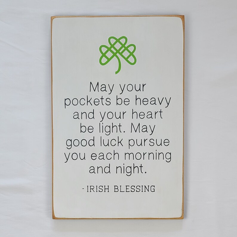 May Your Pockets Be Heavy and Your Heart Be Light Irish Wooden - Etsy