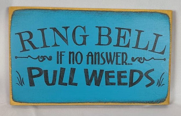 Ring Bell Pull Weeds Painted Wooden Spring Sign - Etsy