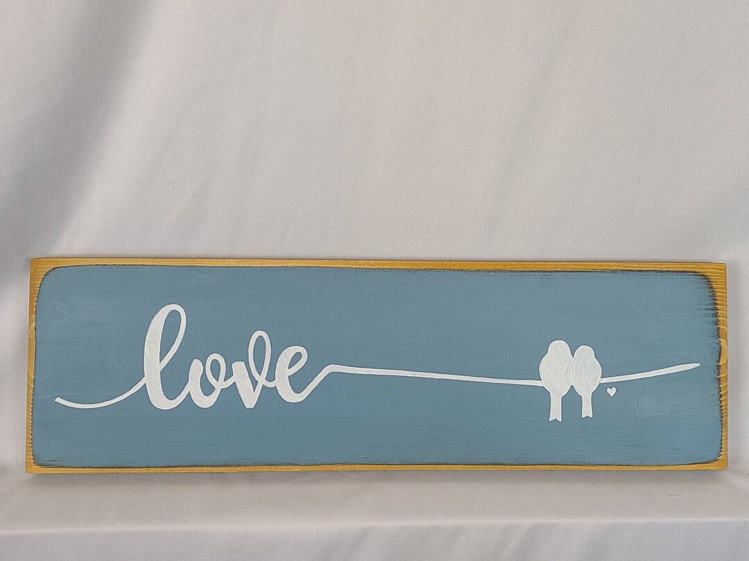Love Birds Romantic Wooden Sign - Etsy