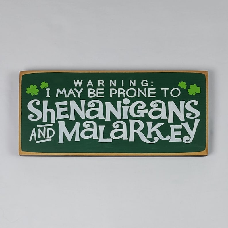 Warning I May Be Prone to Shenanigan's and Malarkey Wooden - Etsy