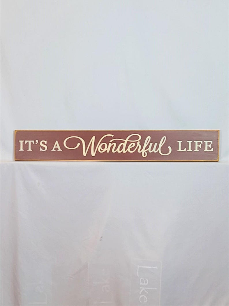Rustic It's a Wonderful Life Wooden Sign - 6 X 36 Inches - 10 X 60 ...