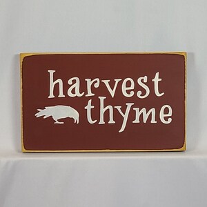 Harvest Thyme Painted Wooden Sign - Etsy