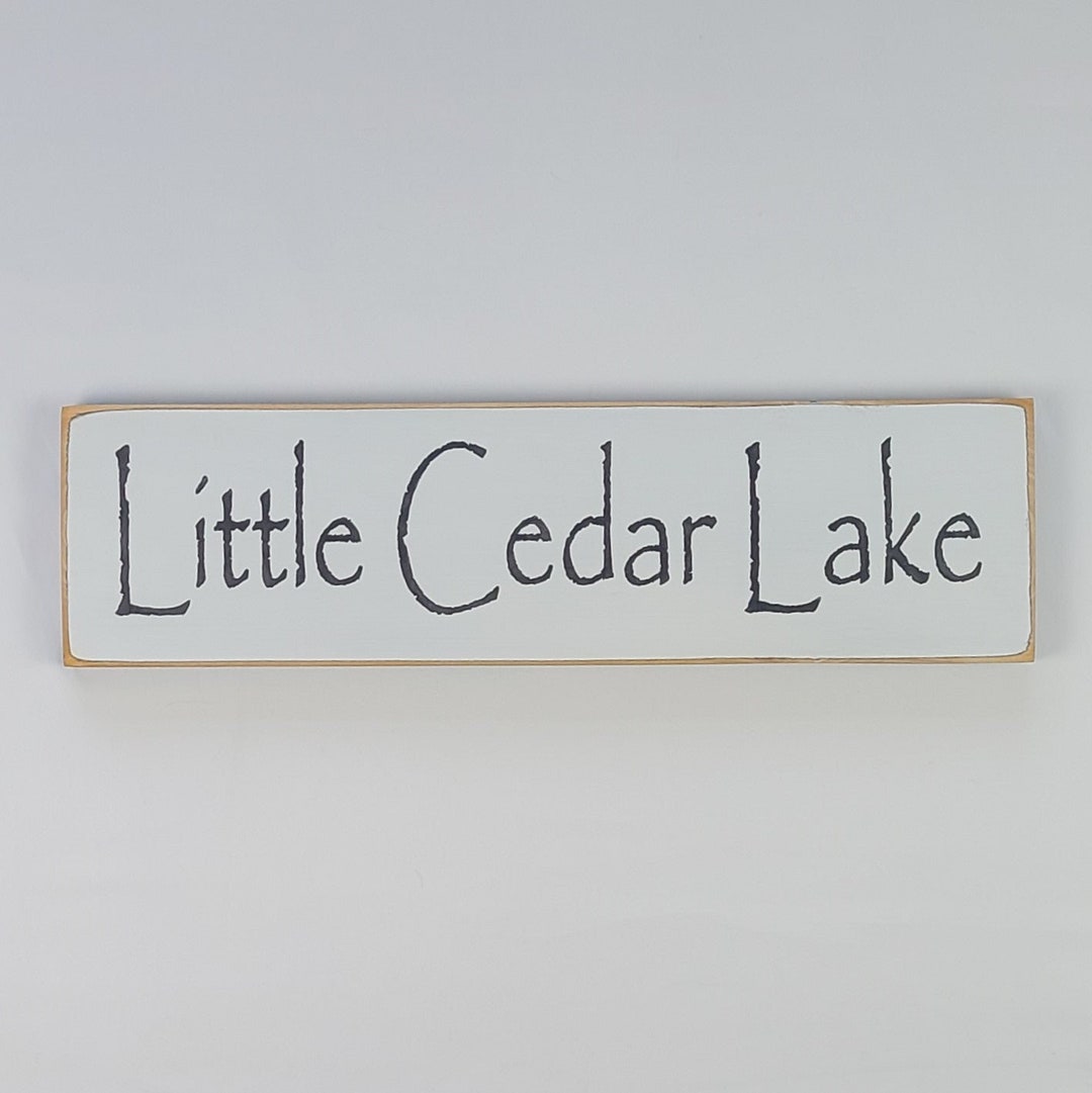 Little Cedar Lake Painted Wooden Sign - Etsy