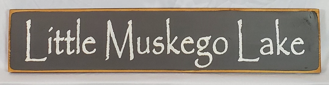 Little Muskego Lake Wooden Sign - Etsy