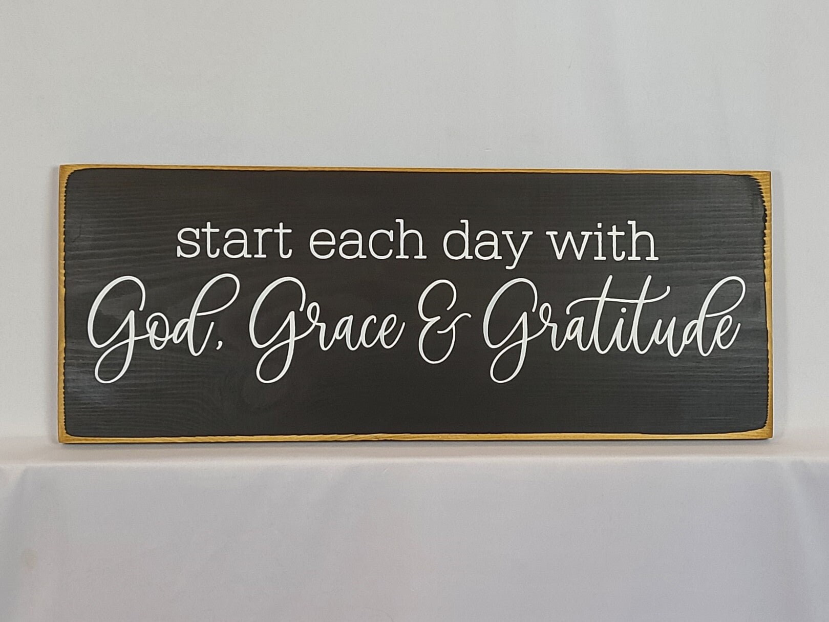 Start Each Day With God, Grace & Gratitude Decorative Wooden Sign - Etsy