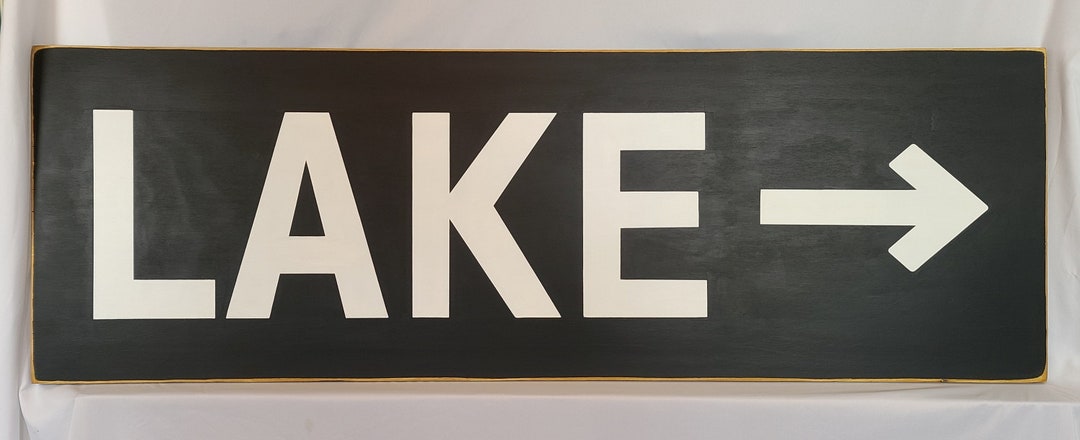 Lake With Arrow Sign Large - Etsy