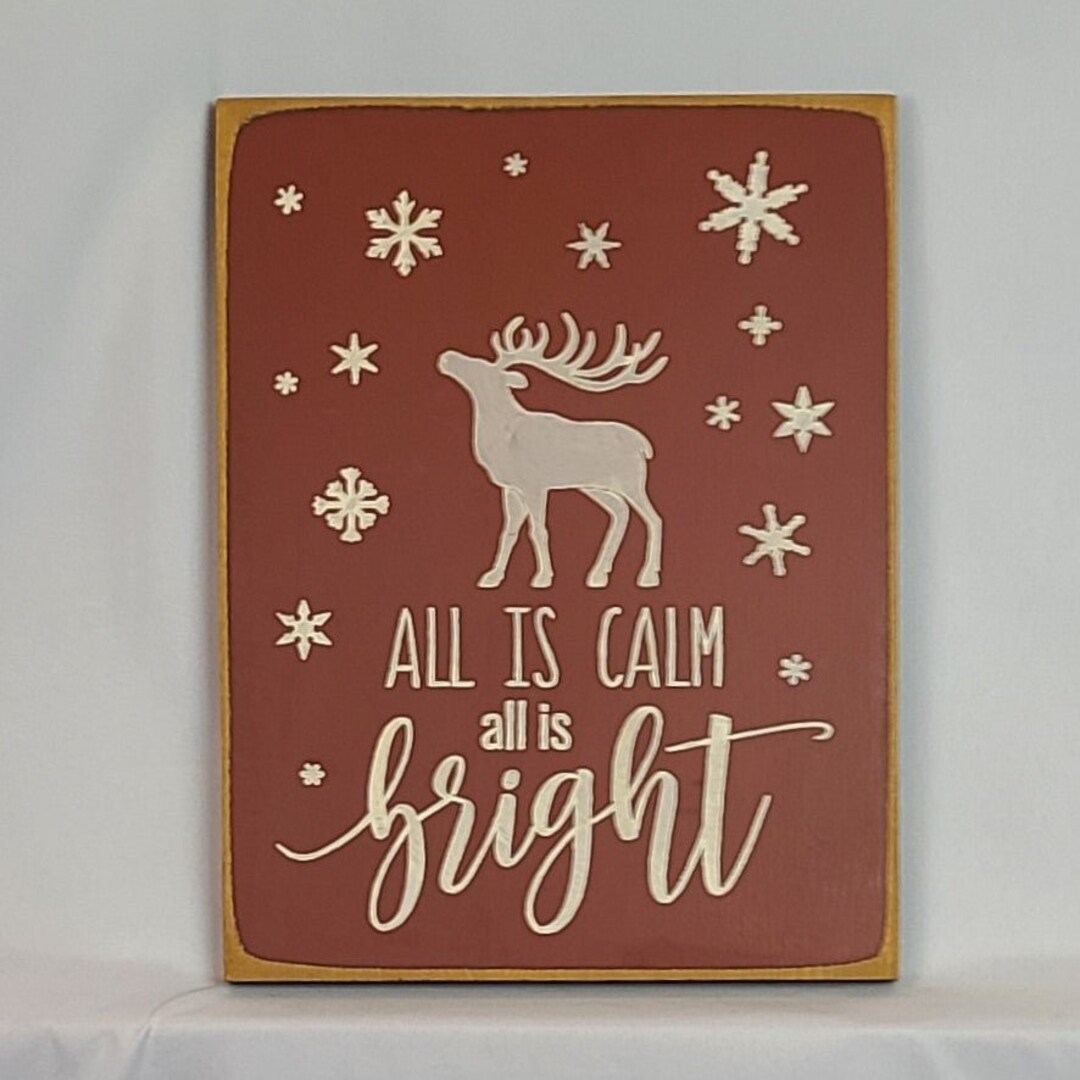 All is Calm, All is Bright Christmas Sign - Etsy
