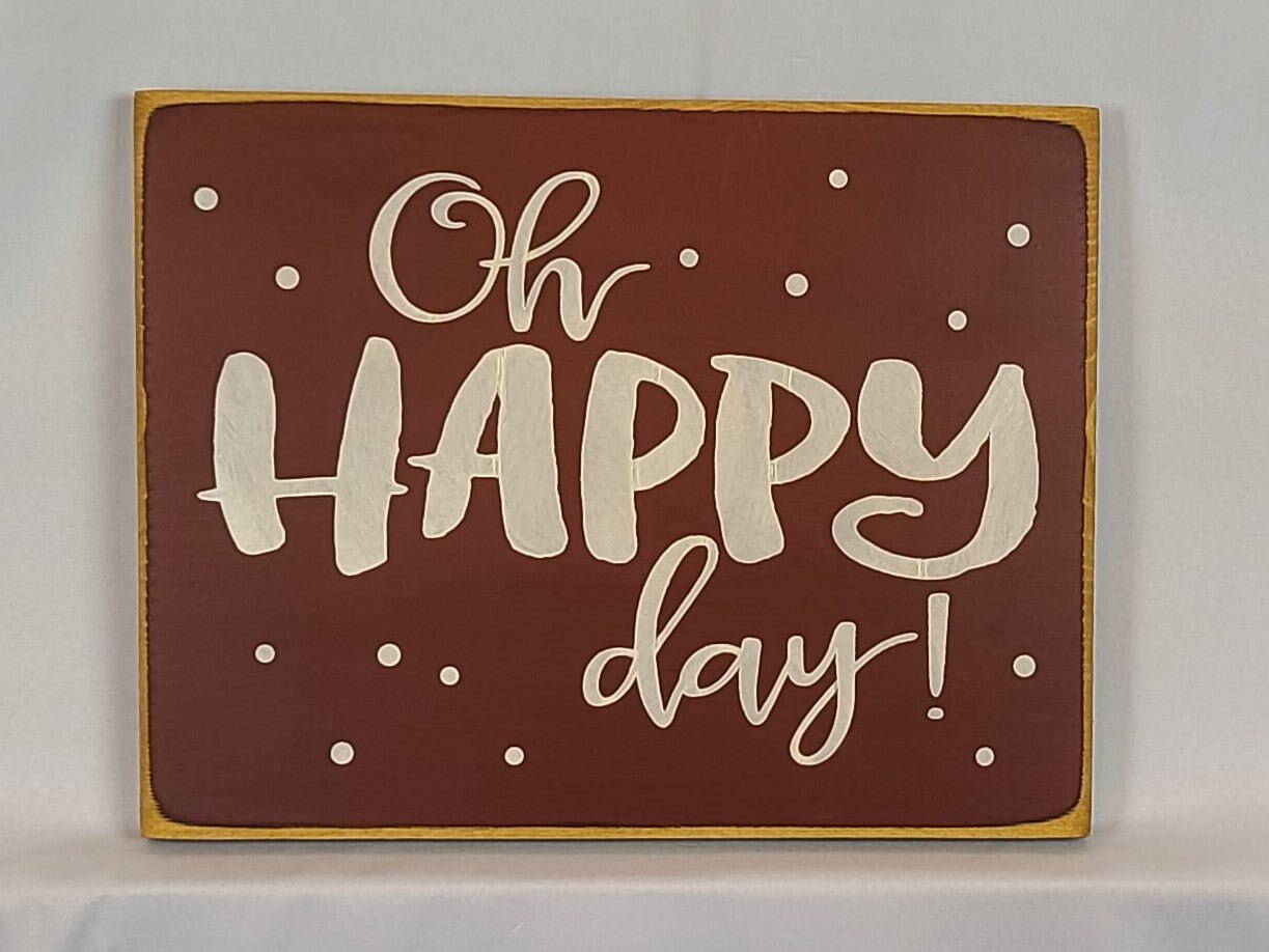 Oh Happy Day Wooden Sign - Etsy