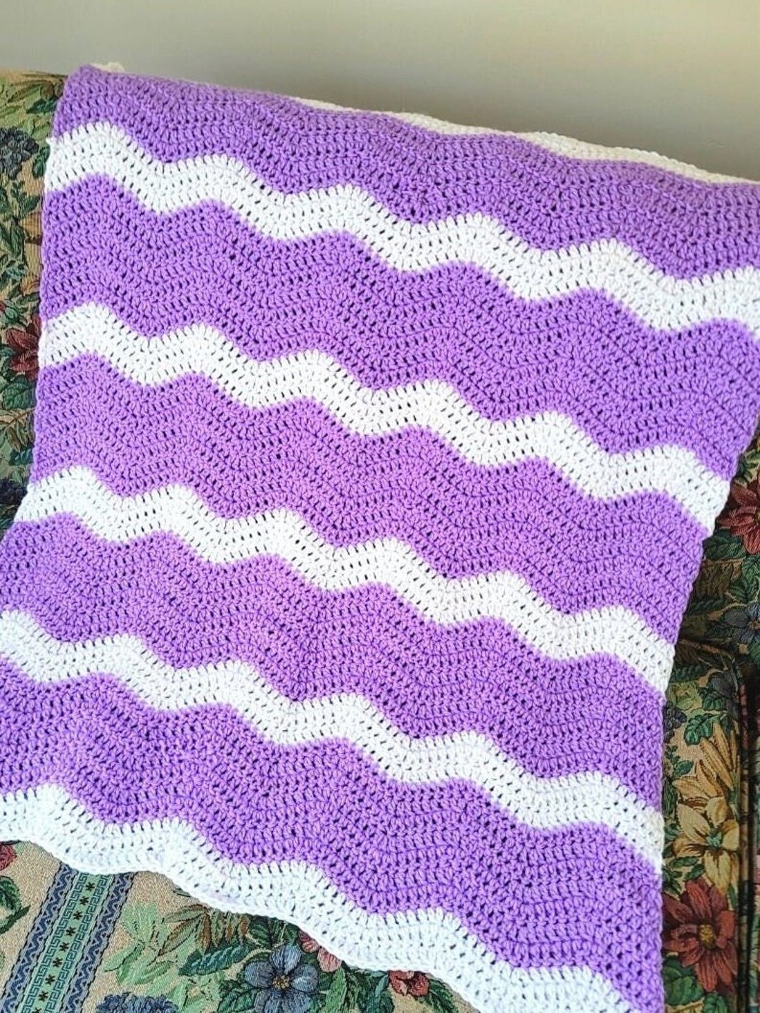 Beautiful Newborn Baby Girl Violet Blanket Handmade, Purple Knit Afghan ...
