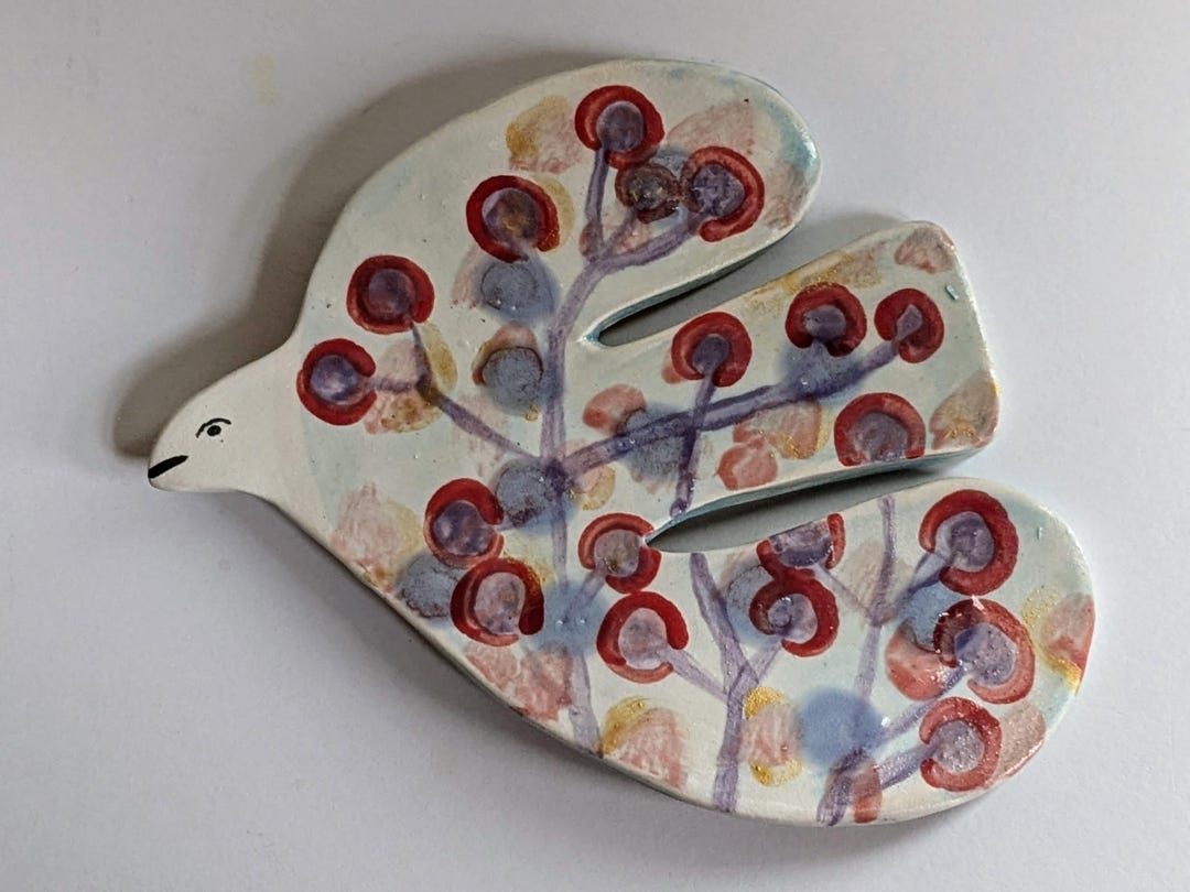 Ceramic Bird Ornament Wall Art - Etsy