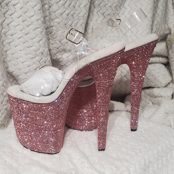 Rhinestone Stripper Heels - Etsy