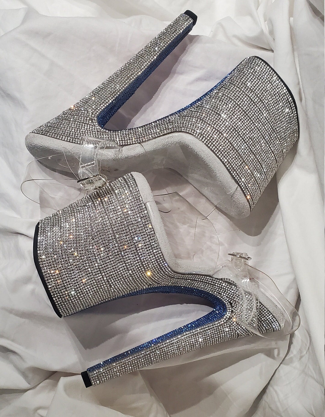 The elsa Custom Rhinestone Pleaser Platform Pole Dancing Heels - Etsy