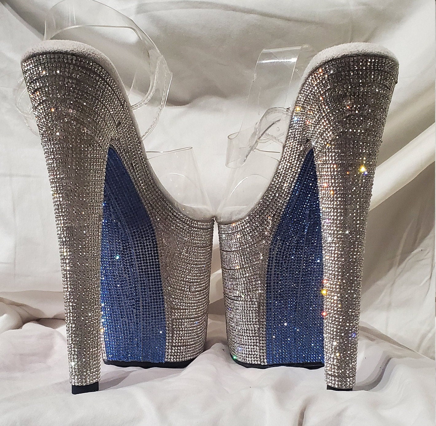 The elsa Custom Rhinestone Pleaser Platform Pole Dancing Heels - Etsy
