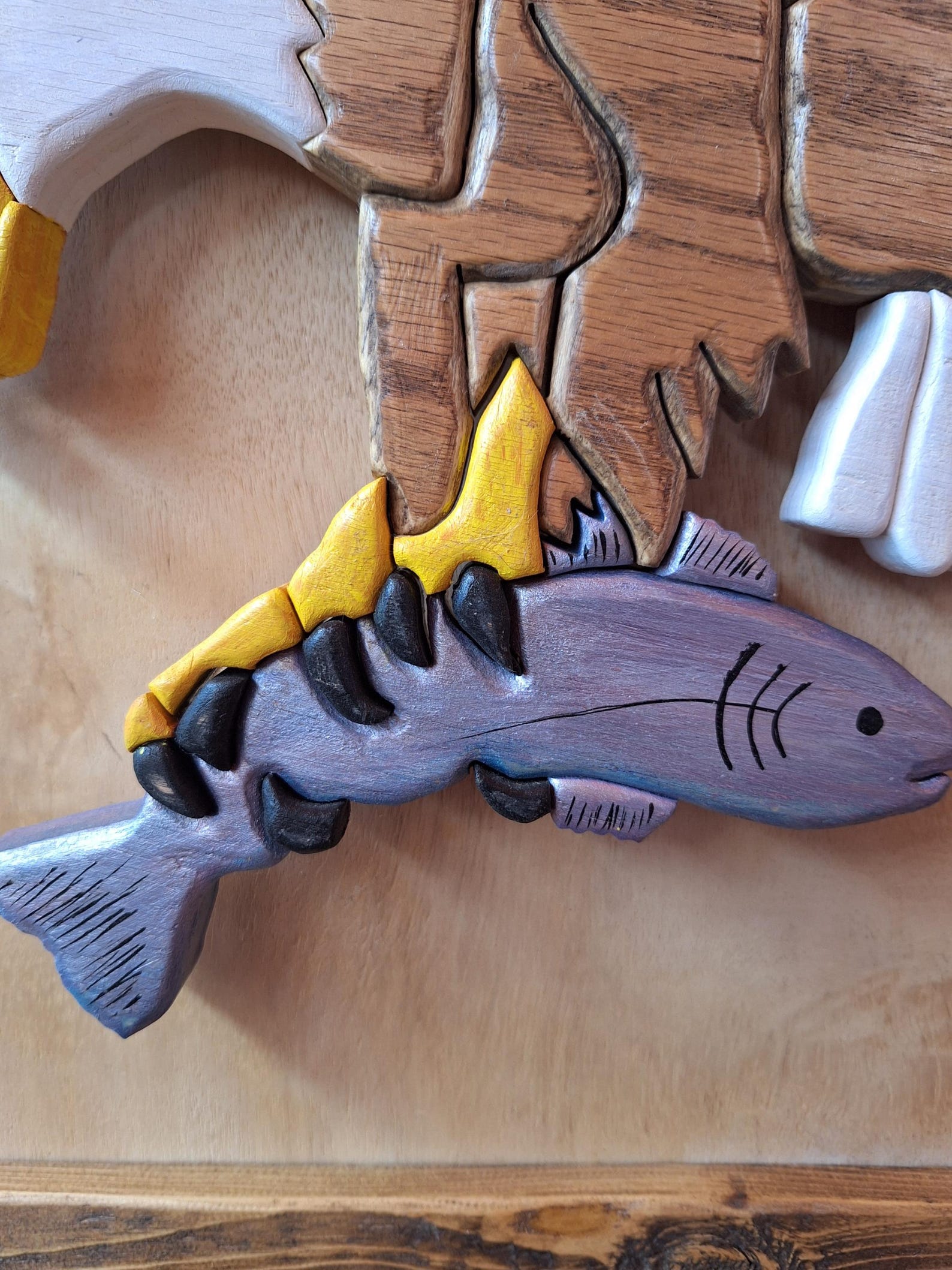 3D Intarsia Eagle With Fish - Etsy