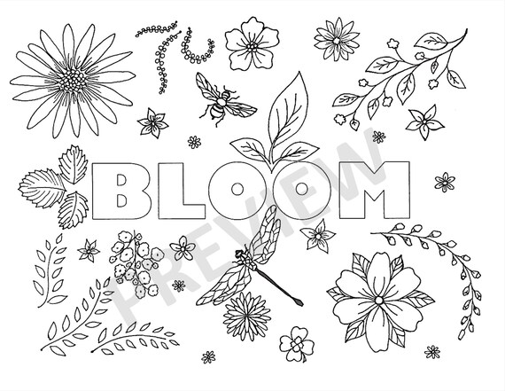BLOOM Coloring Page - Etsy
