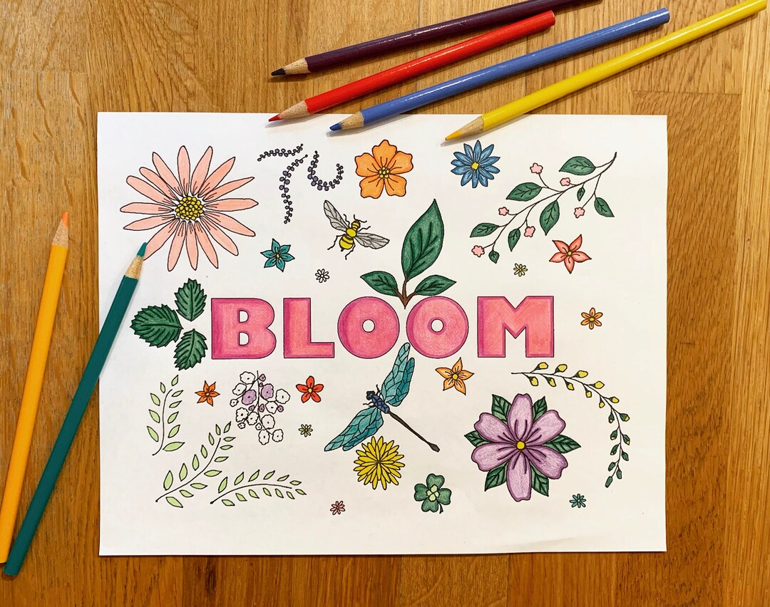 BLOOM Coloring Page - Etsy