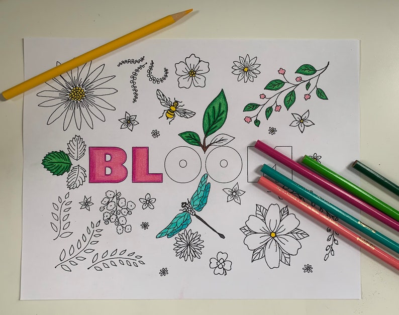 BLOOM Coloring Page - Etsy