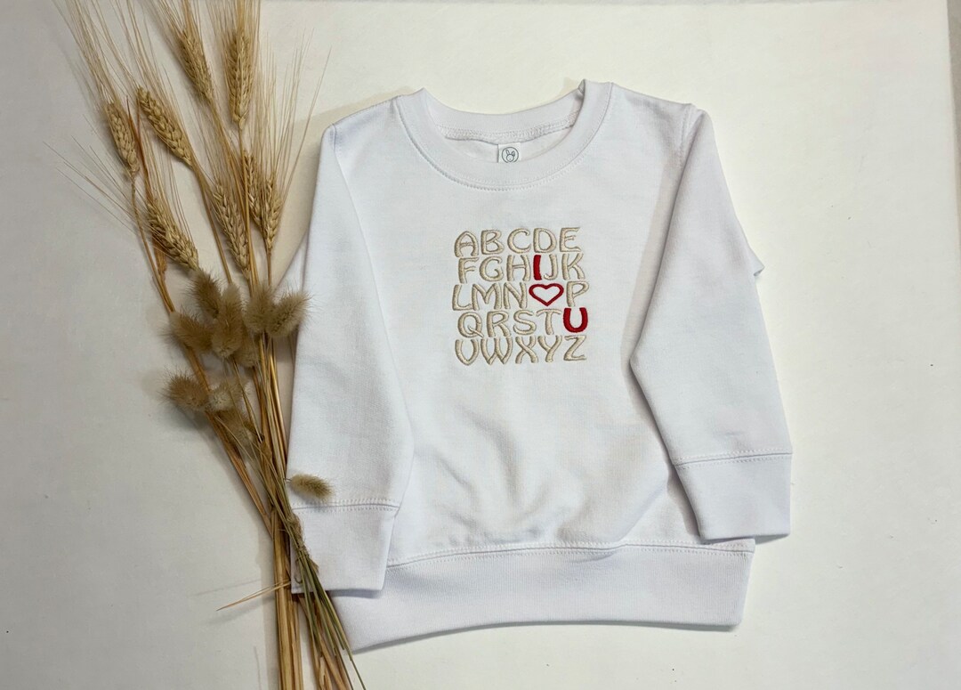 Embroidered ABC I Love YOU, ABC Sweatshirt, I Love You Sweatshirt ...