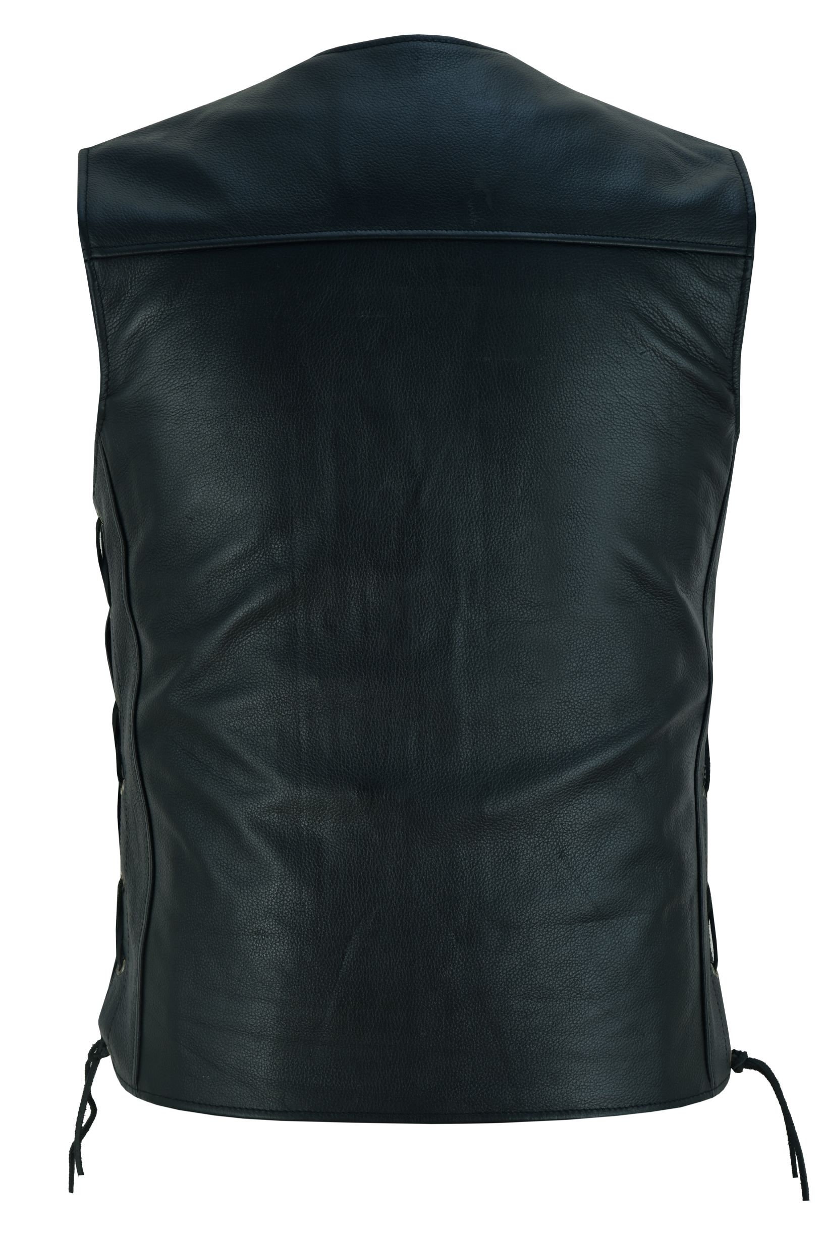 Men's Side Lace Leather Vest With Front Snaps - Etsy