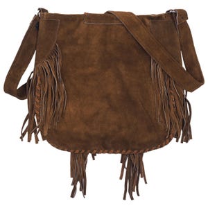 Lesa Collection Bohemian Suede Leather Fringe Crossbody Purse ...