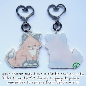 Fox Acrylic Key Charm 2in Double Sided Kawaii - Etsy