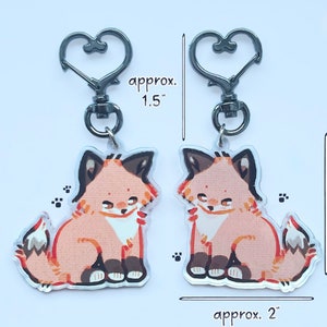 Fox Acrylic Key Charm 2in Double Sided Kawaii - Etsy
