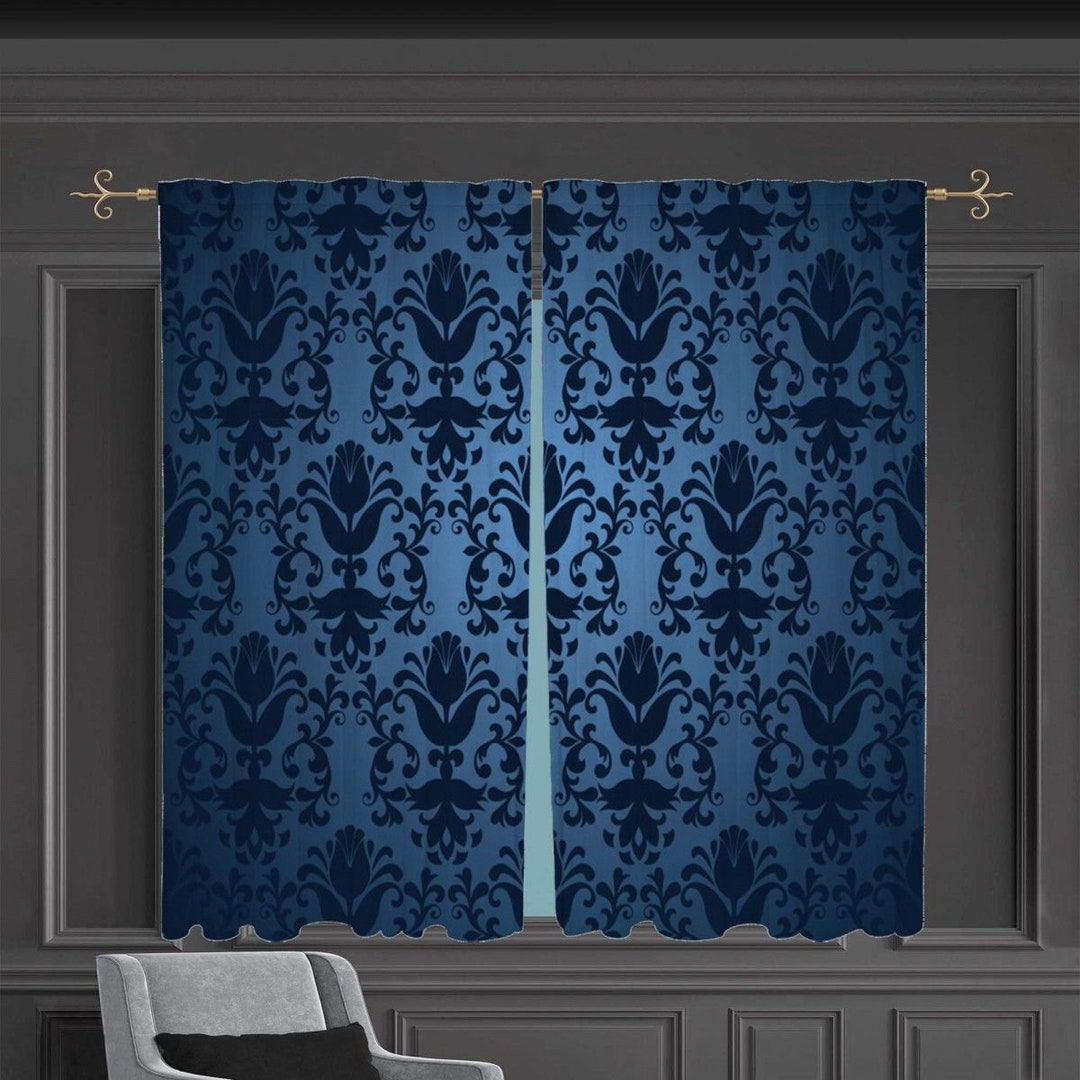 Victorian Gothic Window Curtains Damask Drapes Rustic - Etsy