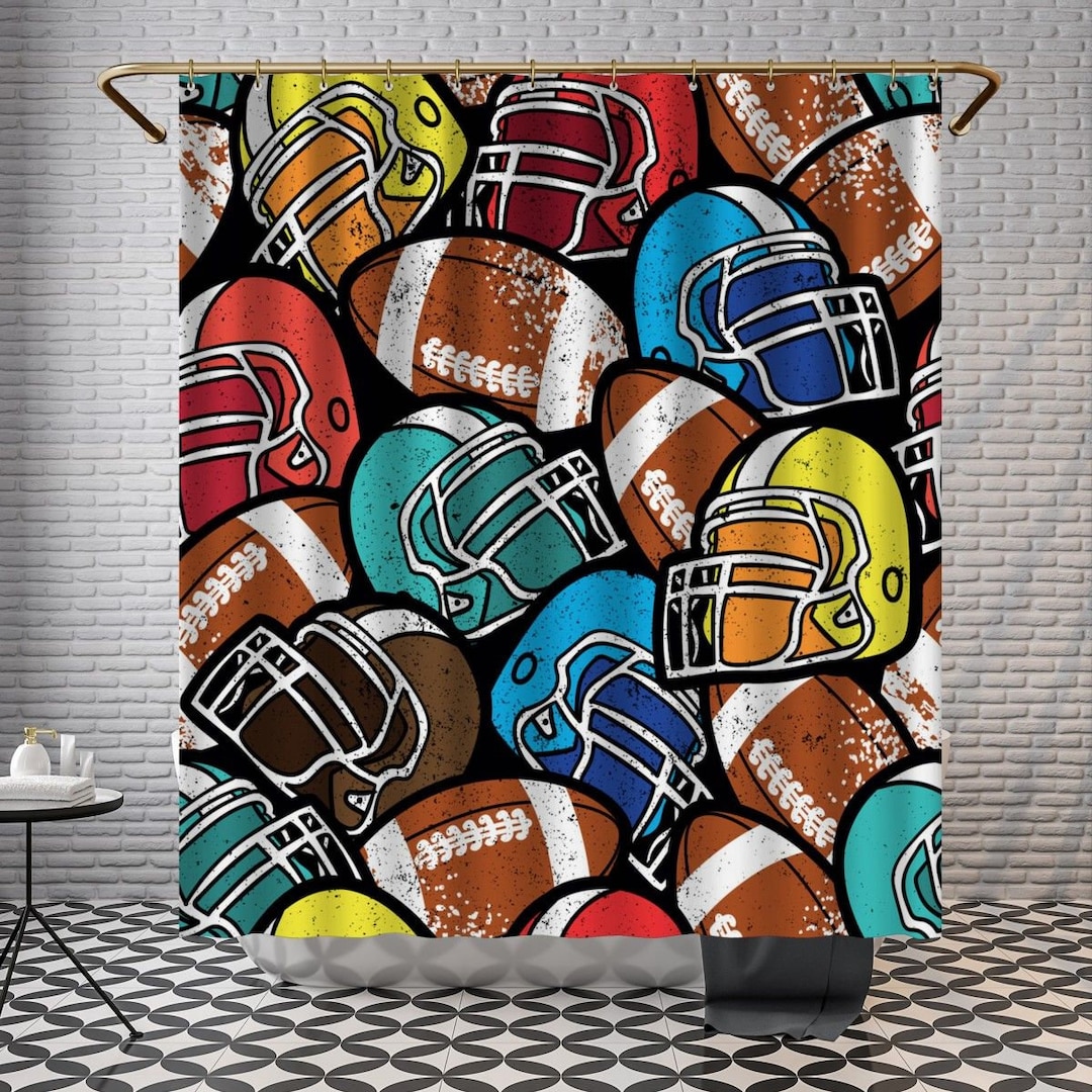 Football Shower Curtains NFL Custom Bath Curtains Artistic Bath Decor ...