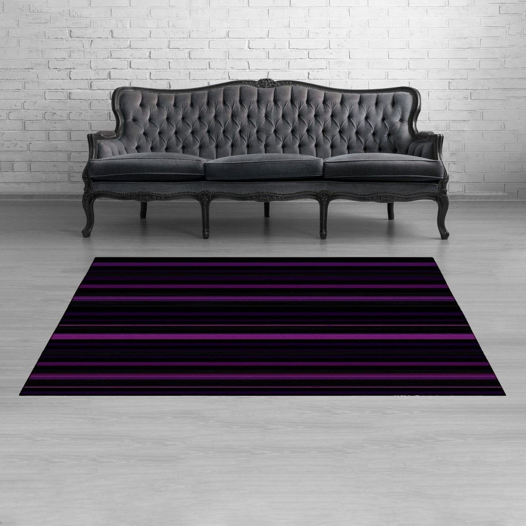 Horizontal Stripes Rug Contemporary Decor Large Rug Black Living Room ...