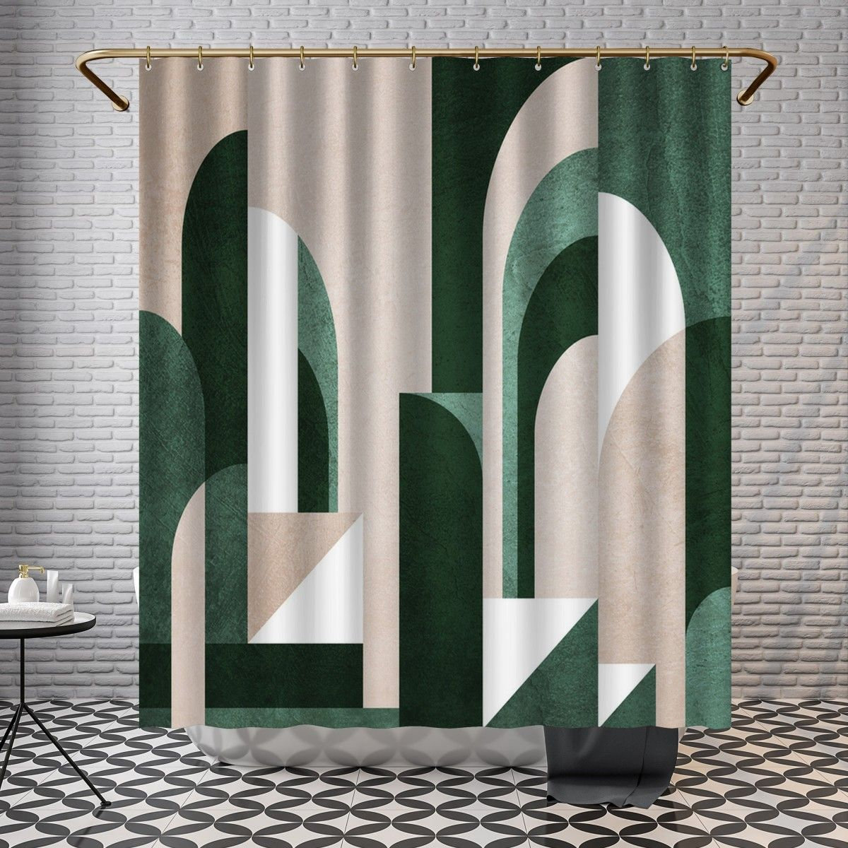 Geometric Shower Curtains Abstract Bath Decor Arch Bath Etsy